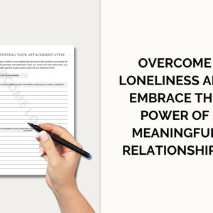 Overcome Loneliness Workbook Printable, Dealing With Loneliness, People ...
