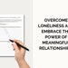 Overcome Loneliness Workbook Printable, Dealing With Loneliness, People ...