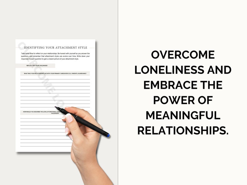 Overcome Loneliness Workbook Printable, Dealing With Loneliness, People ...