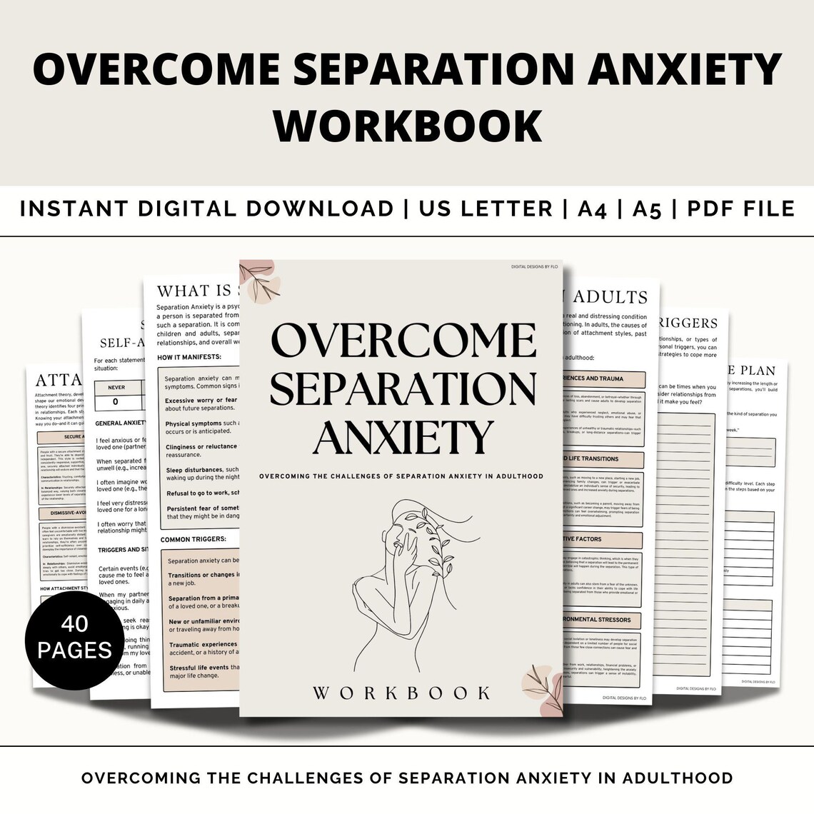 Separation Anxiety Worksheets for Adults, Separation Anxiety Coping ...