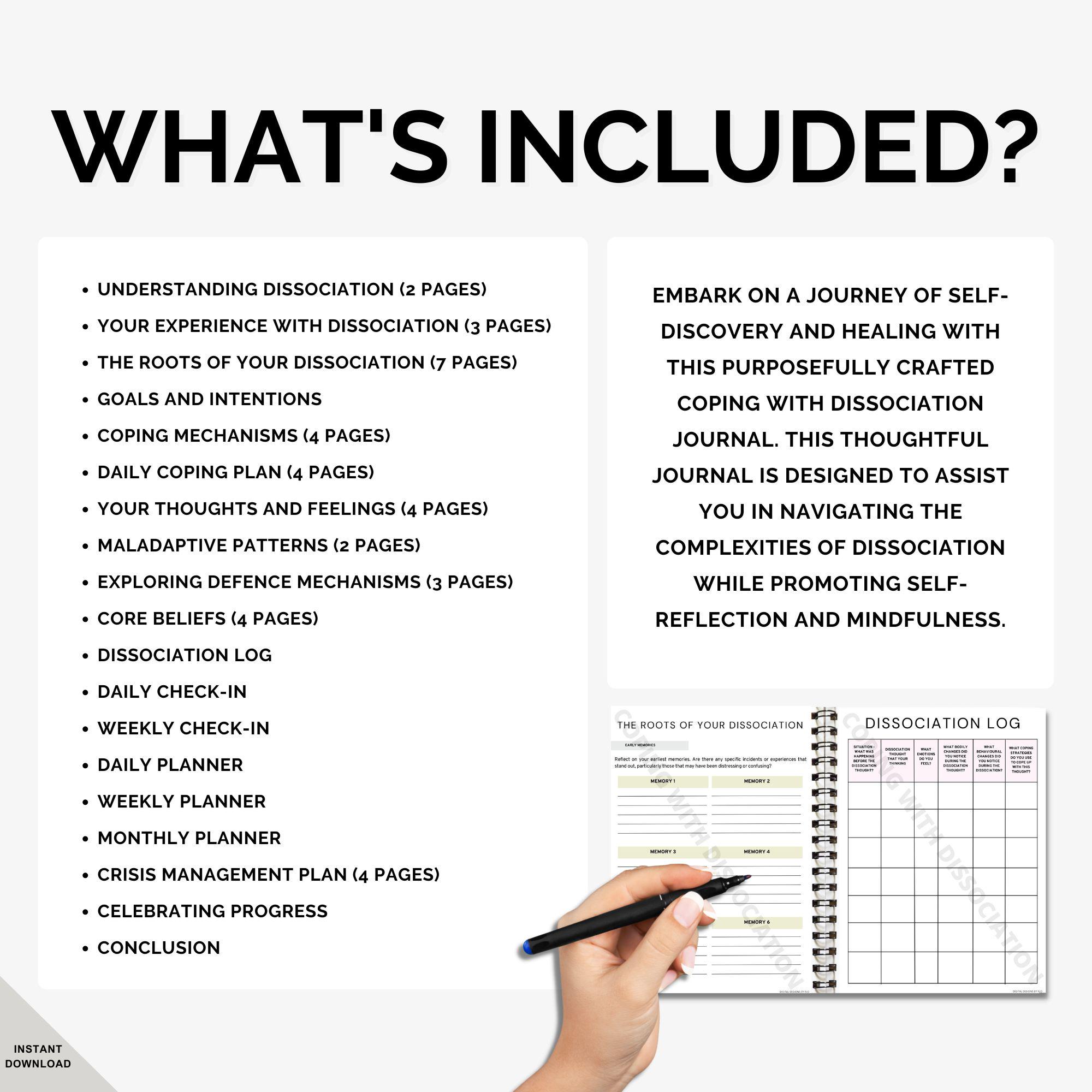 Printable Dissociation Journal, Dissociative Disorders, Trauma Therapy ...