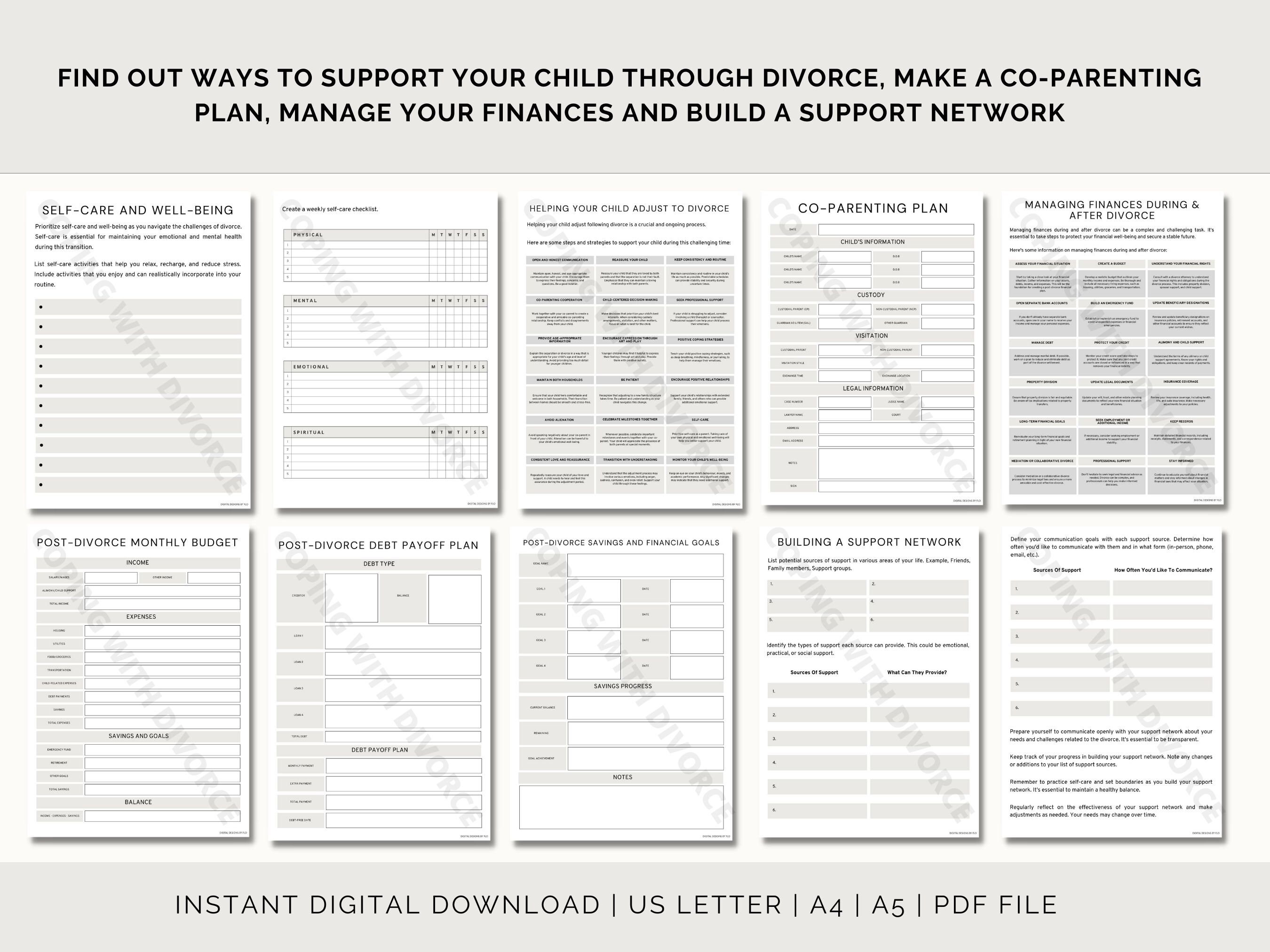 Divorce Therapy Workbook, Coping With Divorce for Adults, Breakup ...