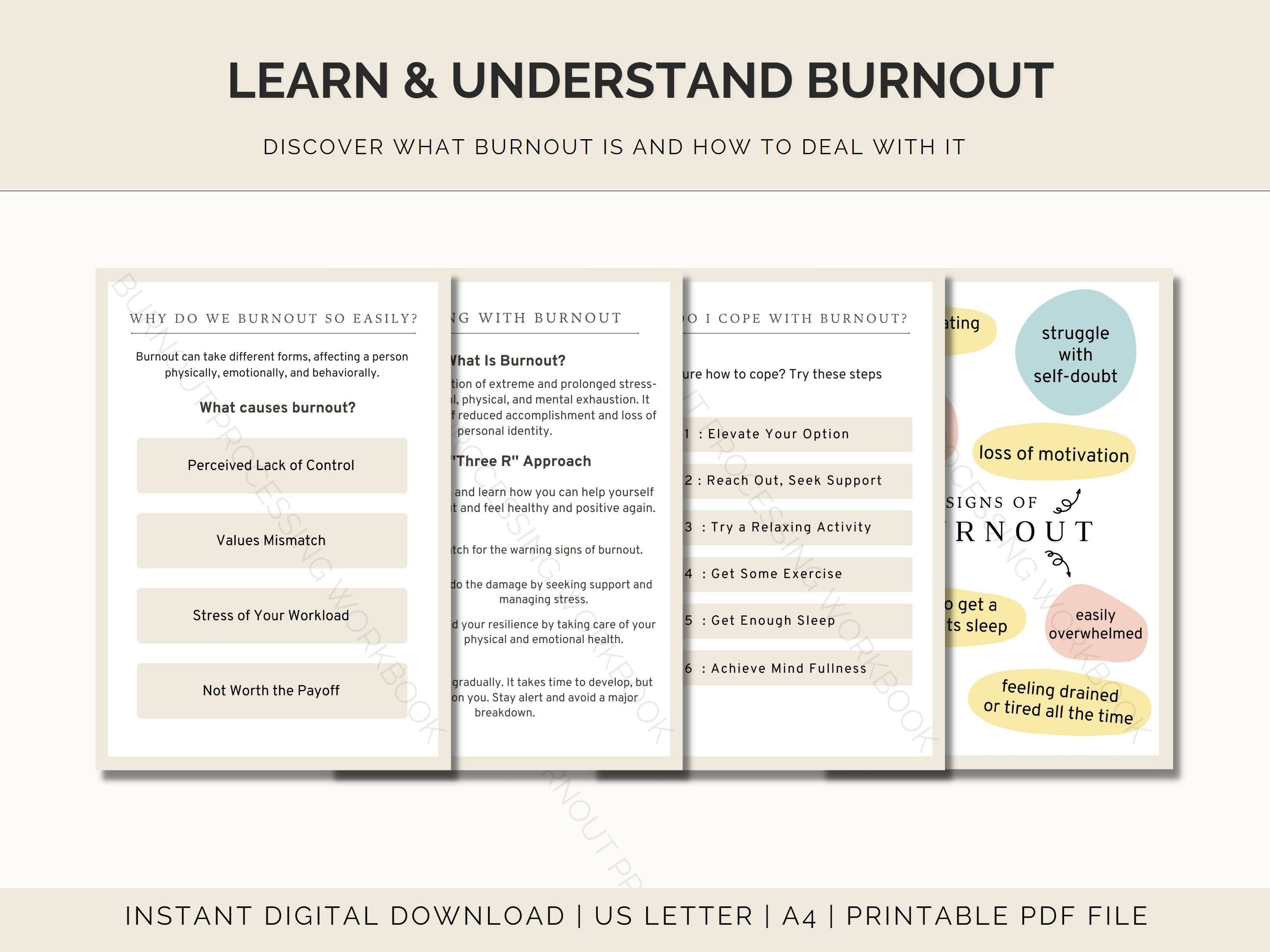 Burnout Journal Printable Burnout Workbook Stress - Etsy