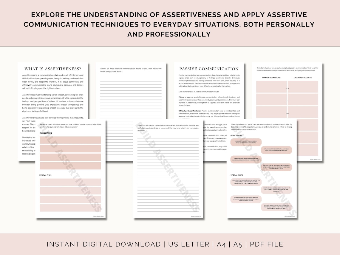 Assertiveness Workbook, Assertive Exercises, Set Boundaries, Assertive ...