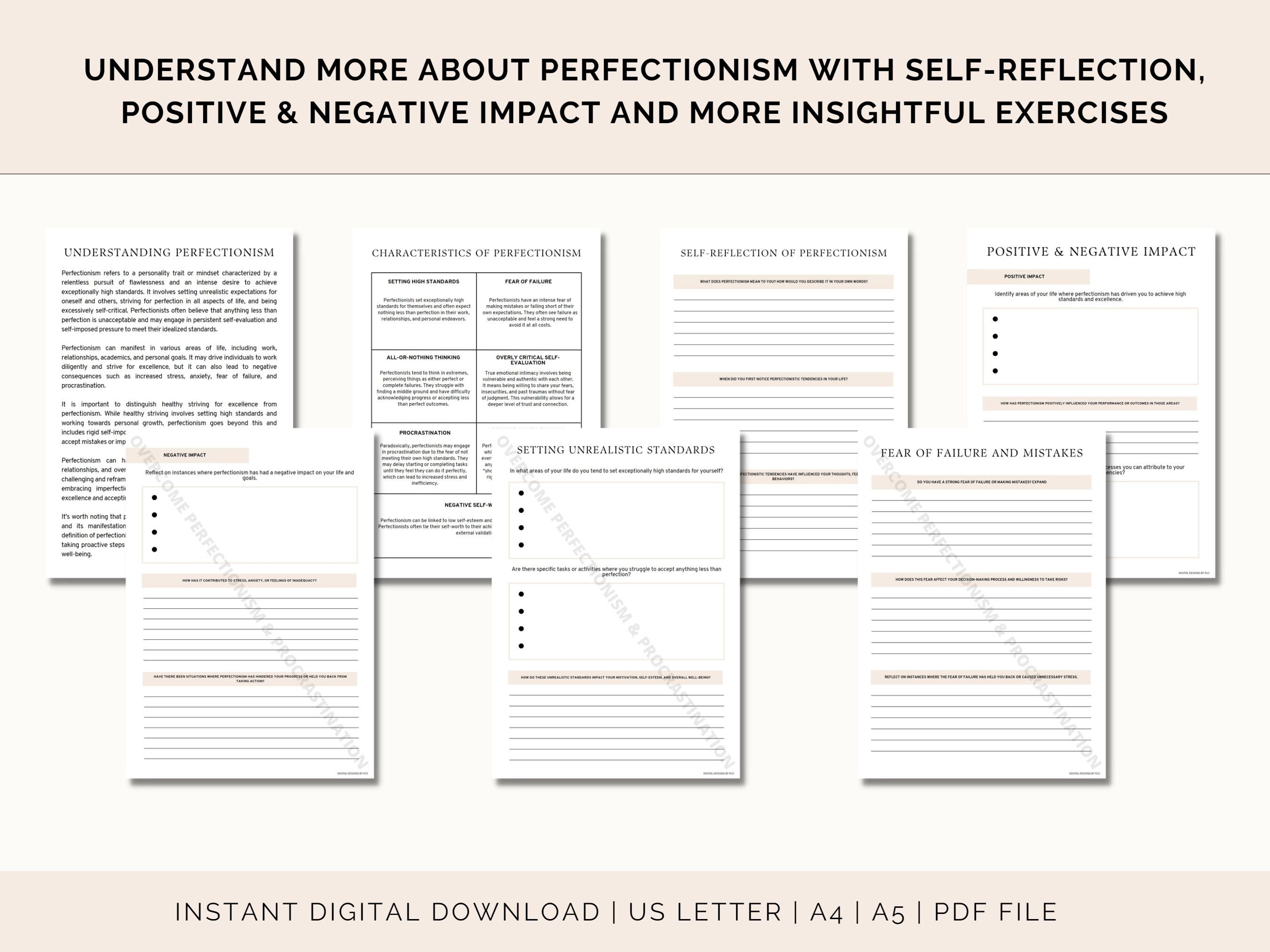 Perfectionism and Procrastination Workbook, Manage Your Perfectionism ...