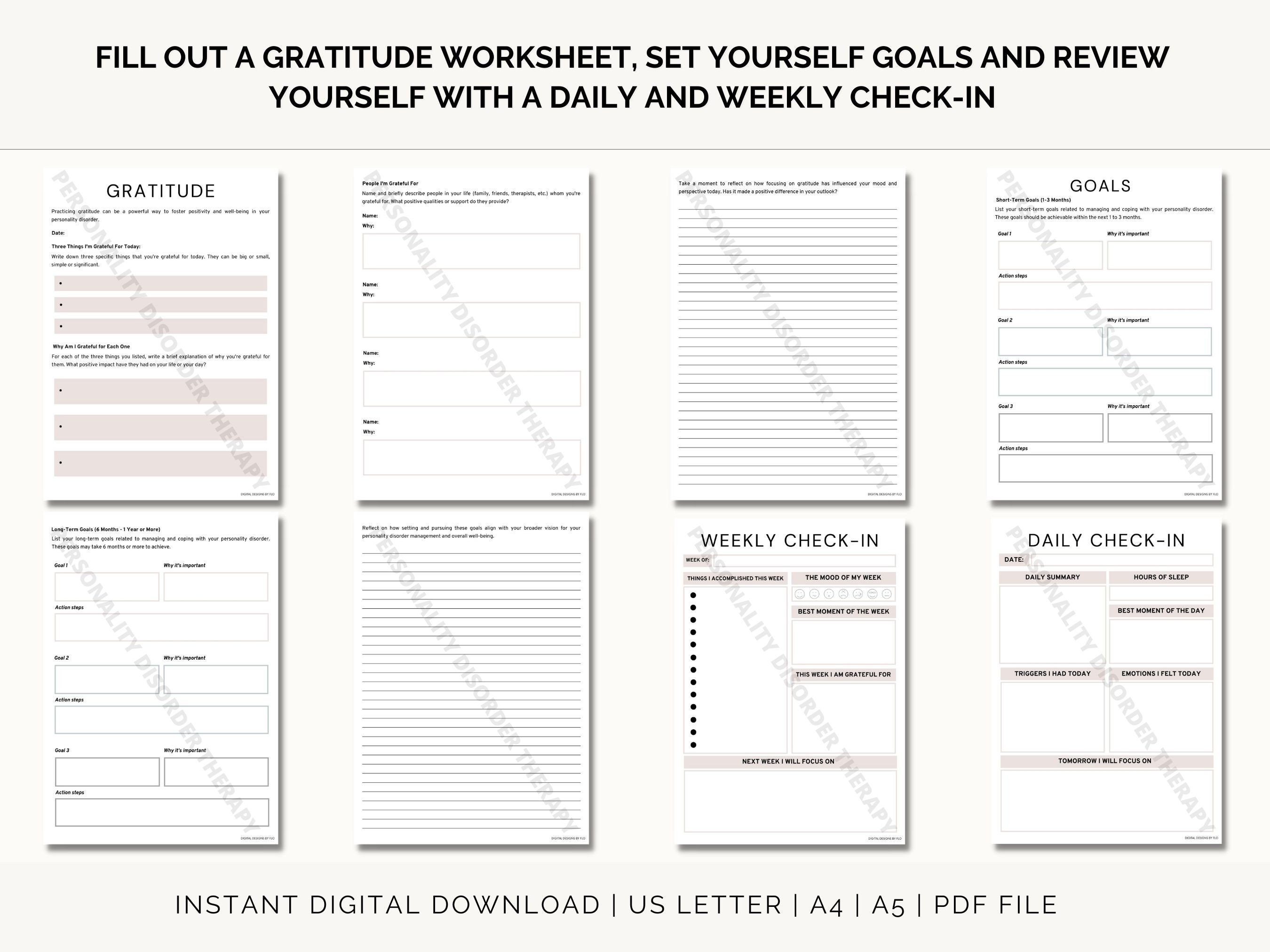 Personality Disorder Therapy Journal, BPD Workbook, Borderline ...