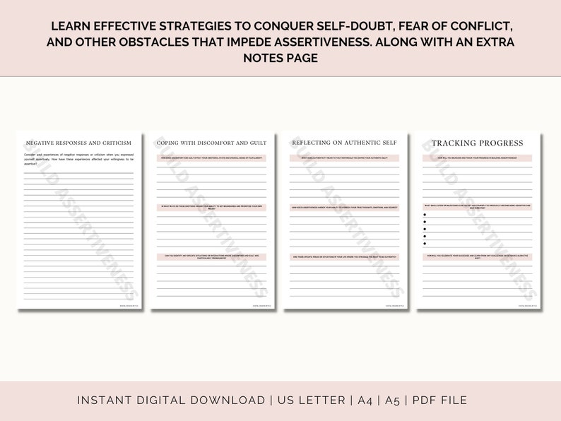 Assertiveness Workbook, Assertive Exercises, Set Boundaries, Assertive Communication ...