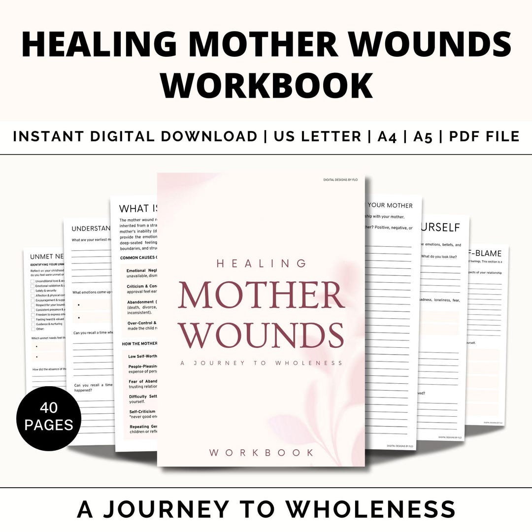 Healing Mother Wounds Worksheets, Inner Child Healing, Childhood Trauma ...