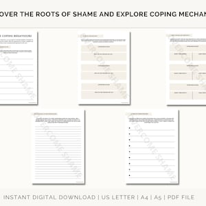 Overcome Shame Workbook Printable, Shame, Guilt, Embarrassment Distinct ...