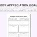 Goal Setting for Body Image, Body Image Worksheet, Body Positivity ...