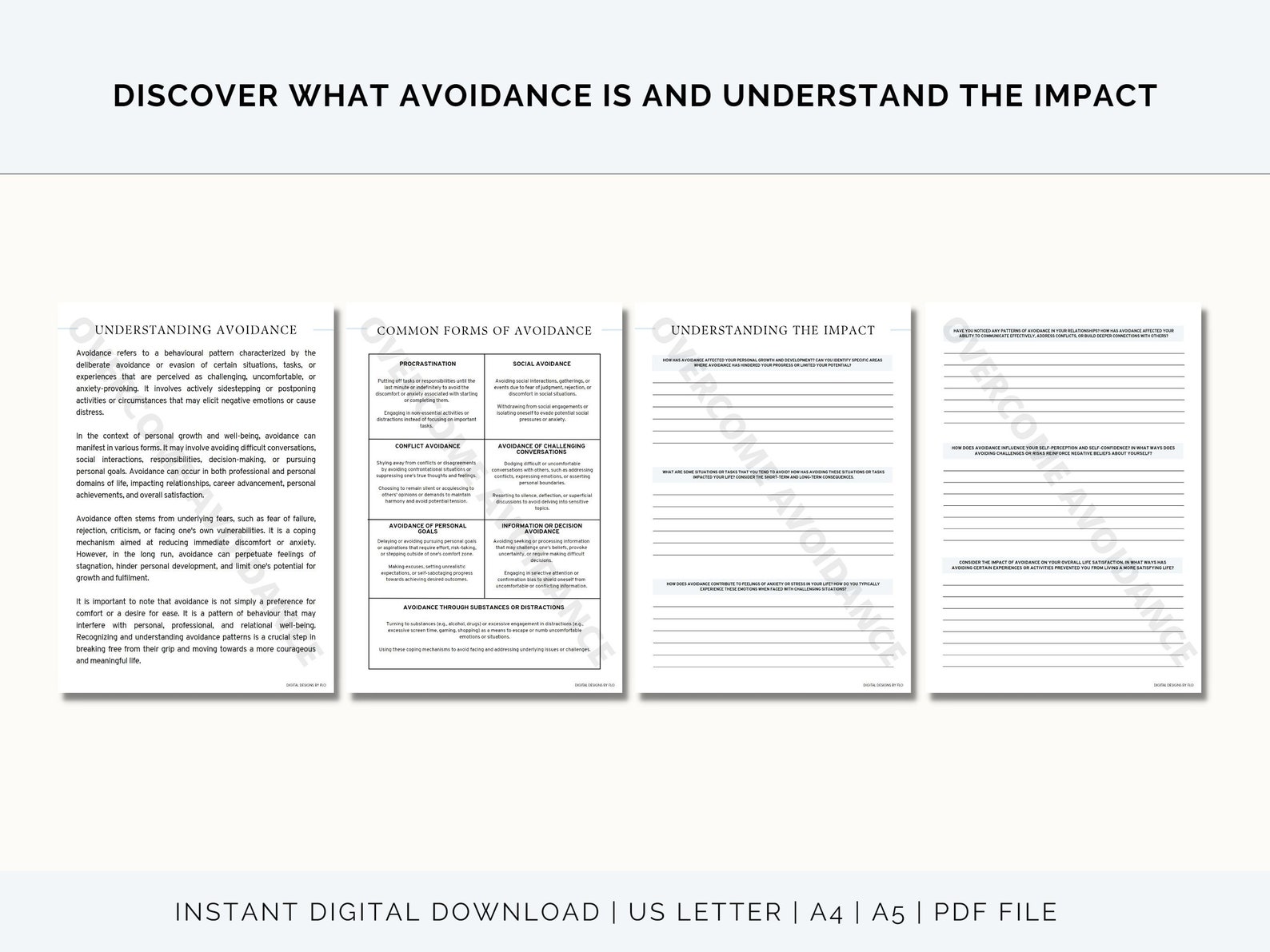 Overcome Avoidance Workbook, Self-esteem, Setting Boundaries, Therapy ...