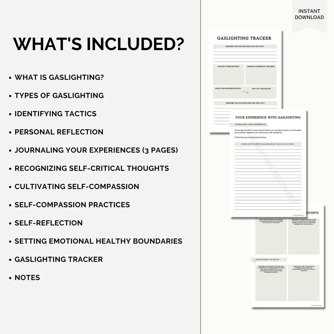 Gaslighting Recovery Workbook, Setting Boundaries, Boundaries Journal ...