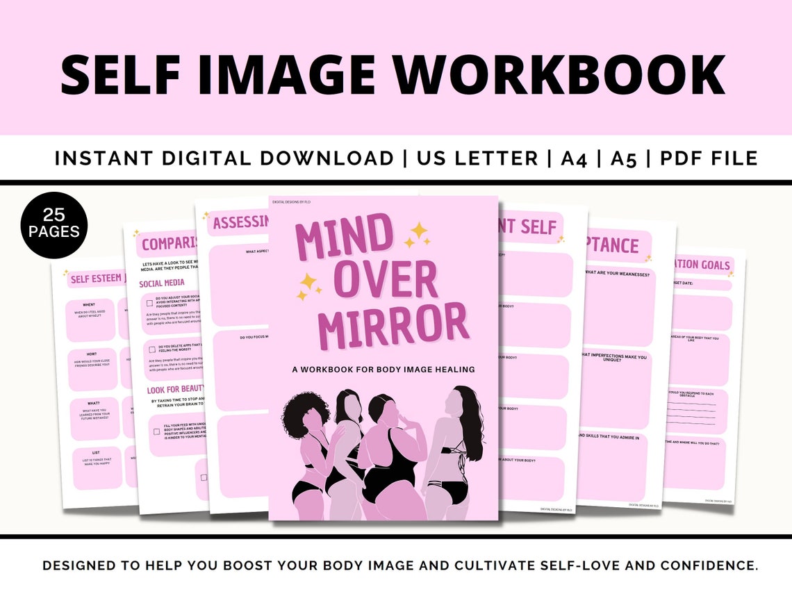 Body Image Worksheet, Body Positivity Workbook, Therapy Worksheet, Self ...