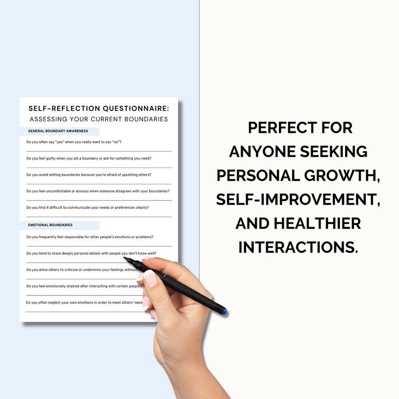 Boundaries Worksheets, Personal Boundary Setting Workbook, Therapy ...