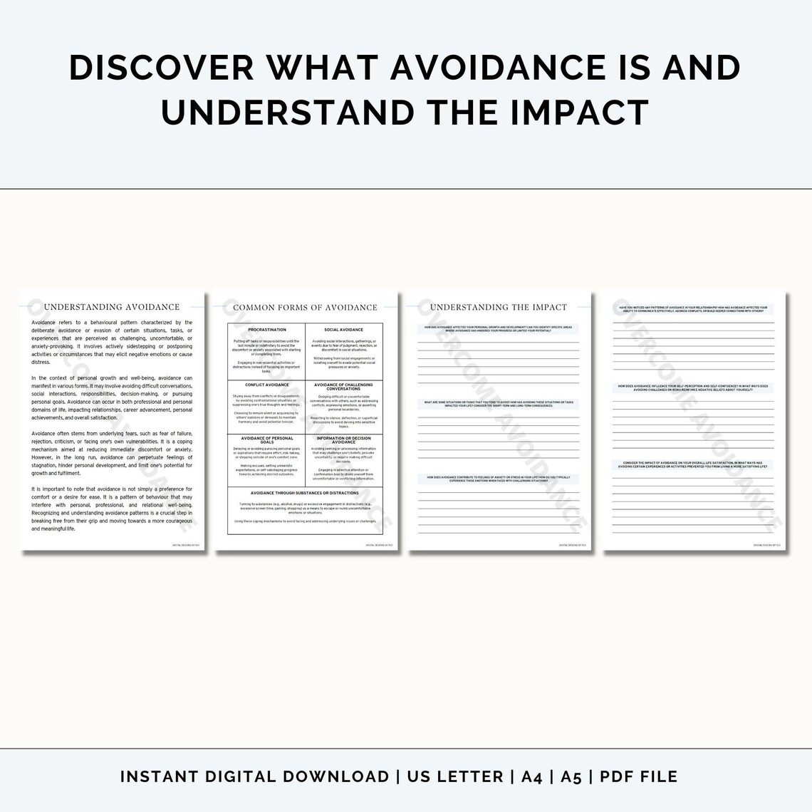 Overcome Avoidance Workbook, Self-esteem, Setting Boundaries, Therapy ...