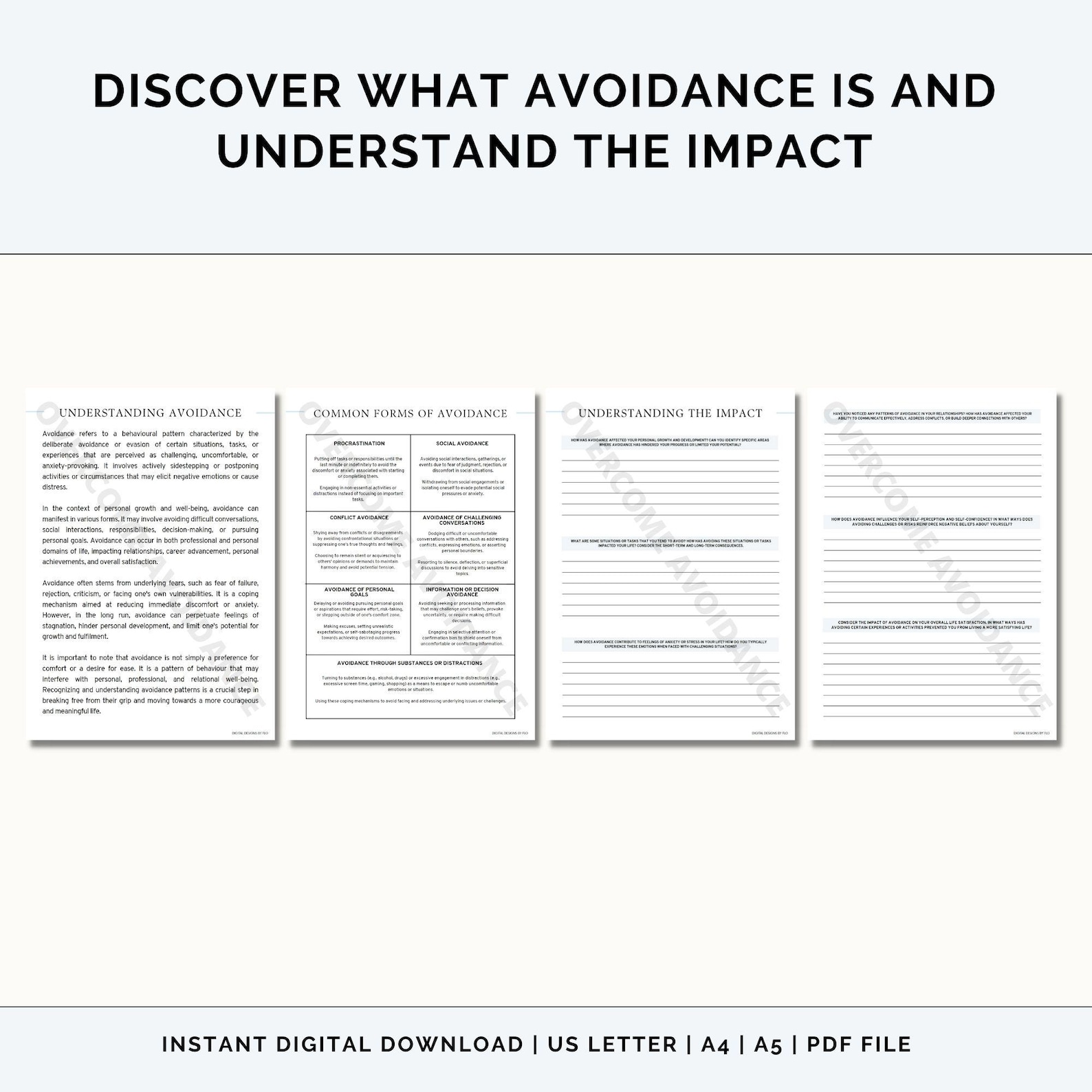 Overcome Avoidance Workbook, Self-esteem, Setting Boundaries, Therapy ...