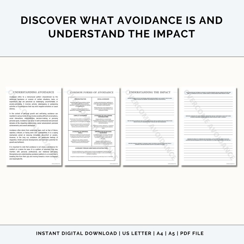Overcome Avoidance Workbook, Self-esteem, Setting Boundaries, Therapy ...