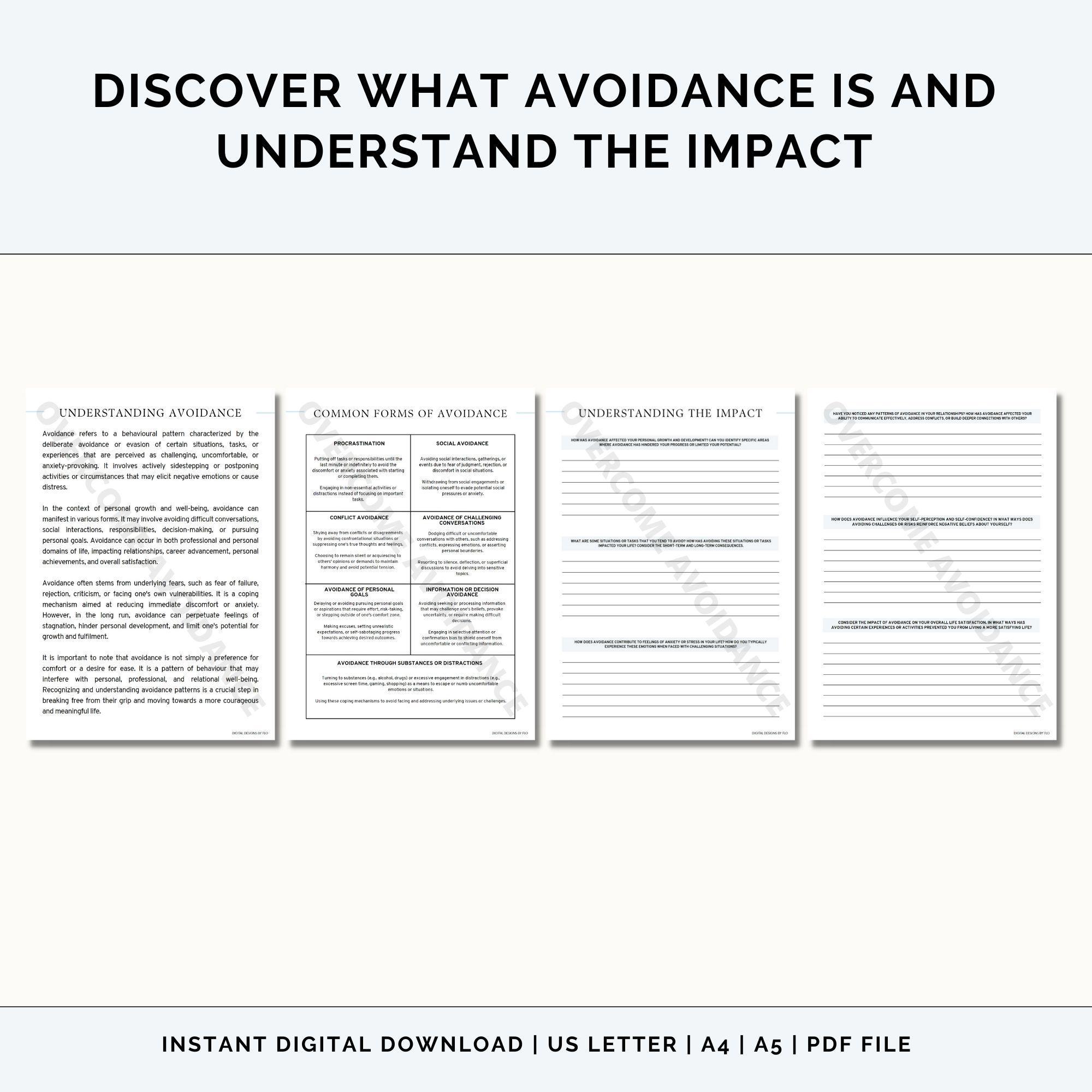 Overcome Avoidance Workbook, Self-esteem, Setting Boundaries, Therapy ...