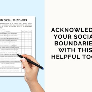 Printable Social Boundaries Worksheet, Setting Boundaries, Social ...