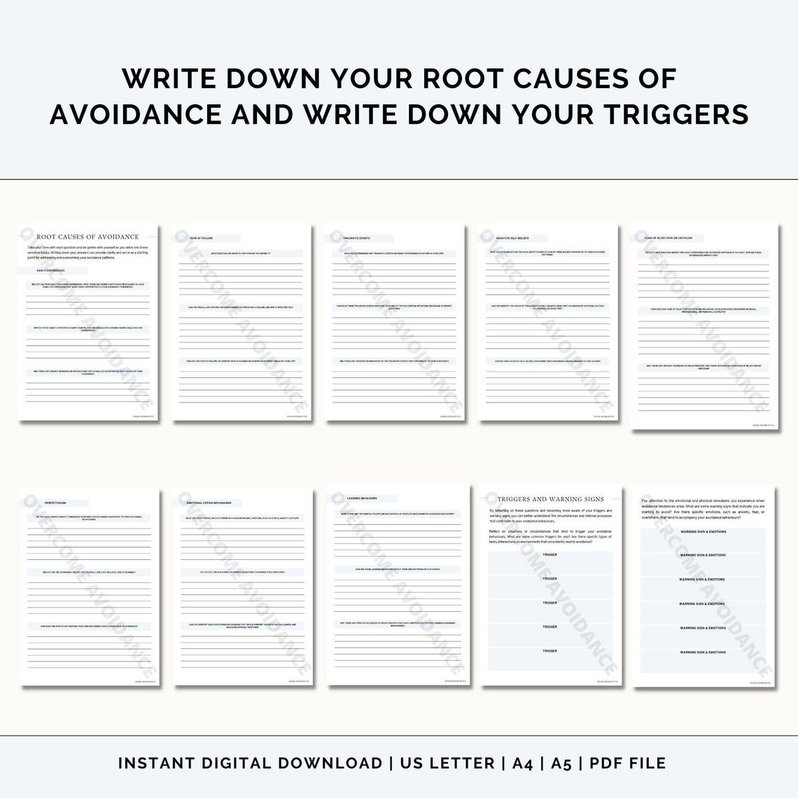 Overcome Avoidance Workbook, Self-esteem, Setting Boundaries, Therapy ...