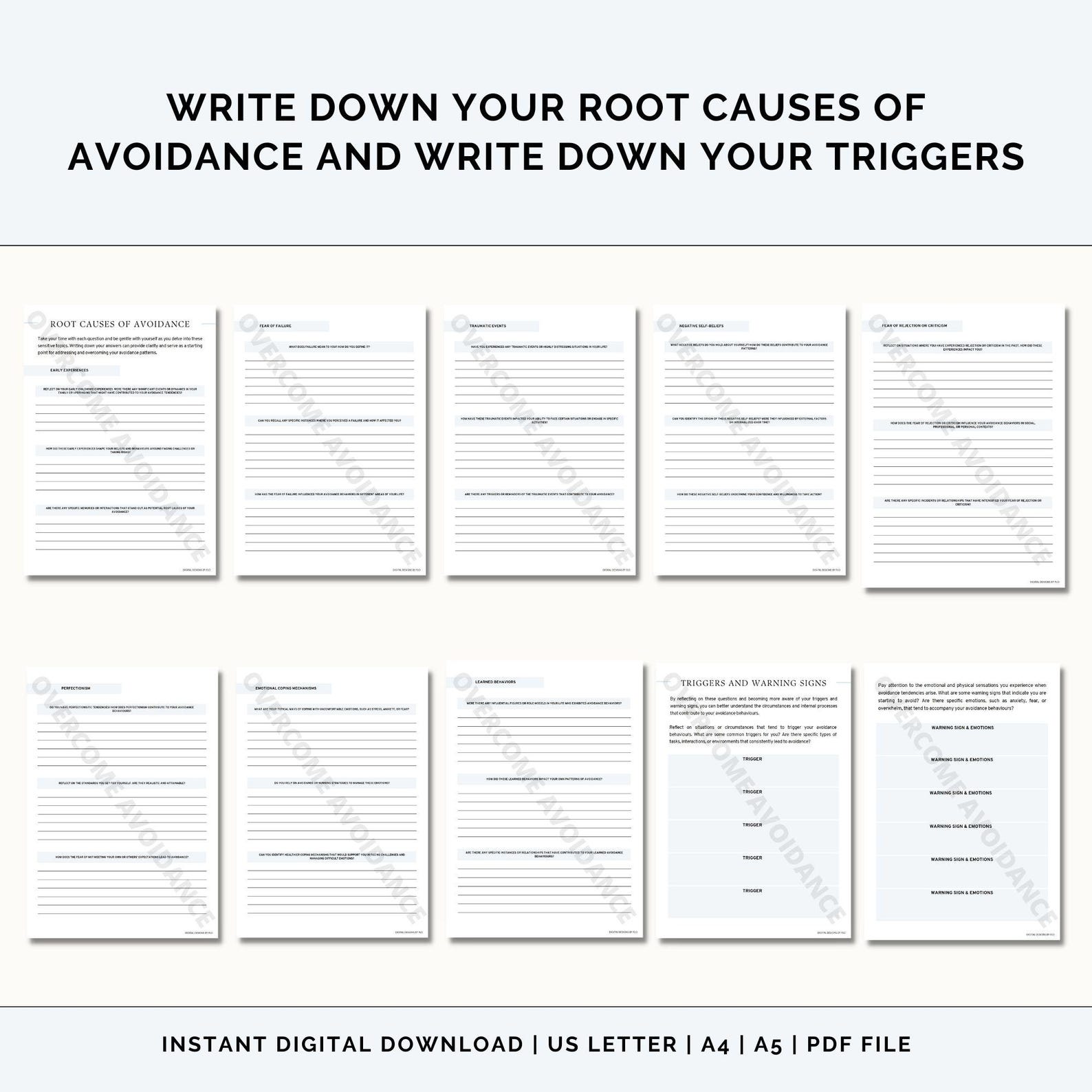 Overcome Avoidance Workbook, Self-esteem, Setting Boundaries, Therapy ...