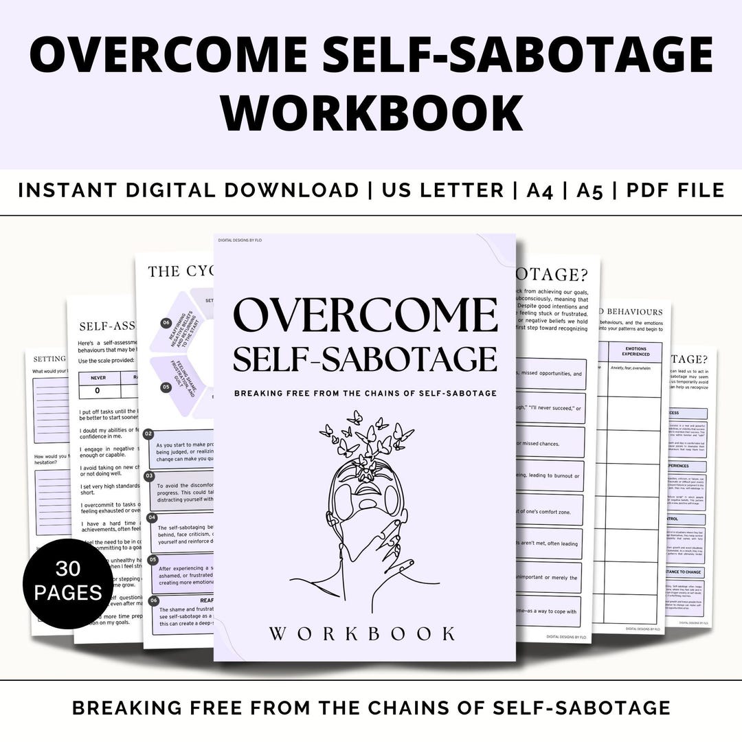 Self Sabotage Workbook, Overcoming Self Sabotaging Behaviours, Imposter ...