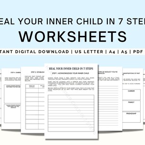 Inner Child Worksheets Printable, Inner Child Workbook, Inner Child ...