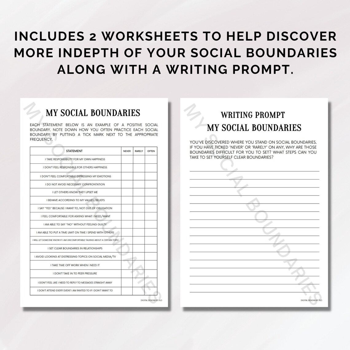 Printable Social Boundaries Worksheet, Setting Boundaries, Social Boundaries, Boundaries ...