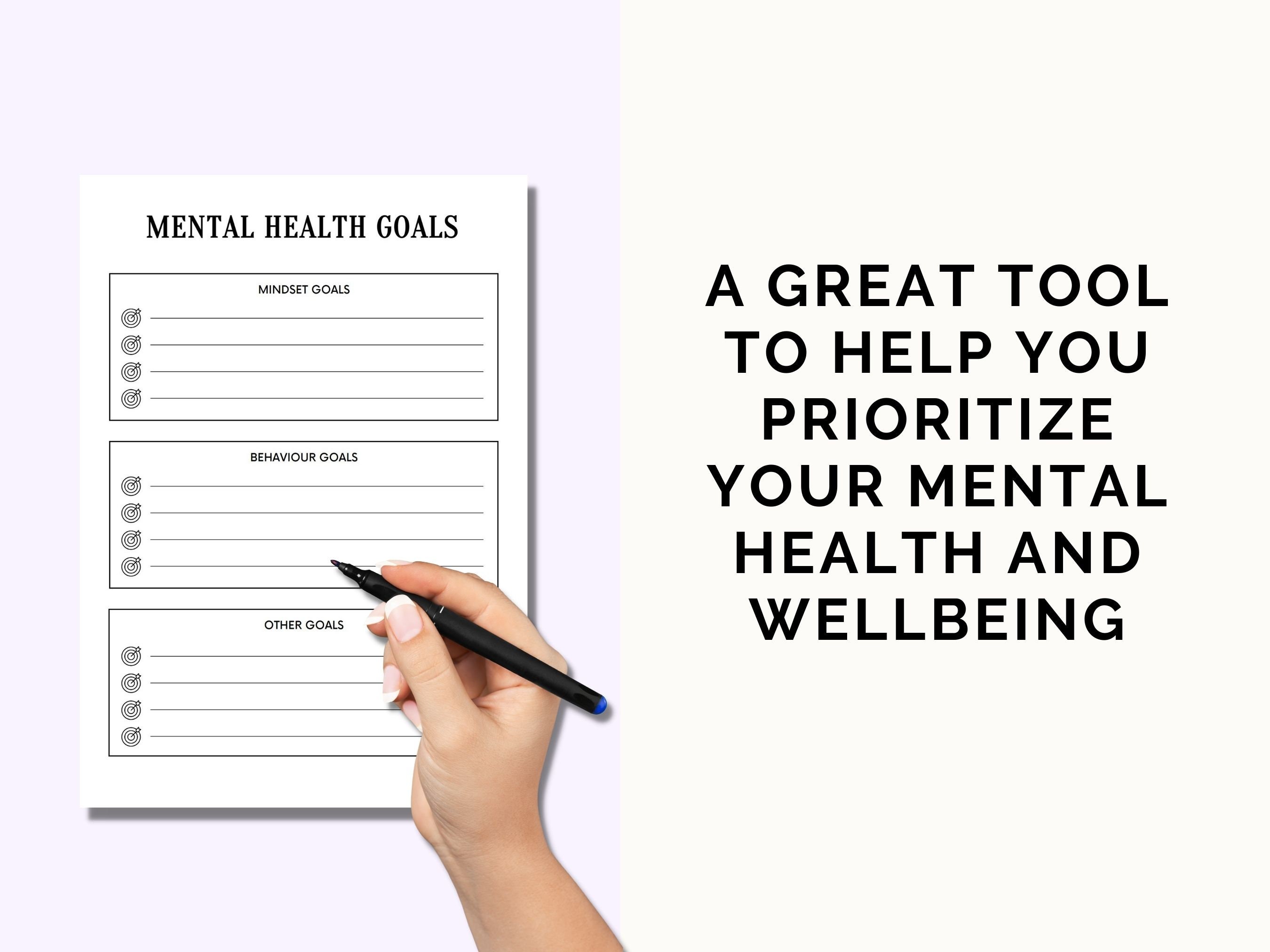 Mental Health Goal Setting, Goal Setting Worksheet, Goal Planner, Goal ...