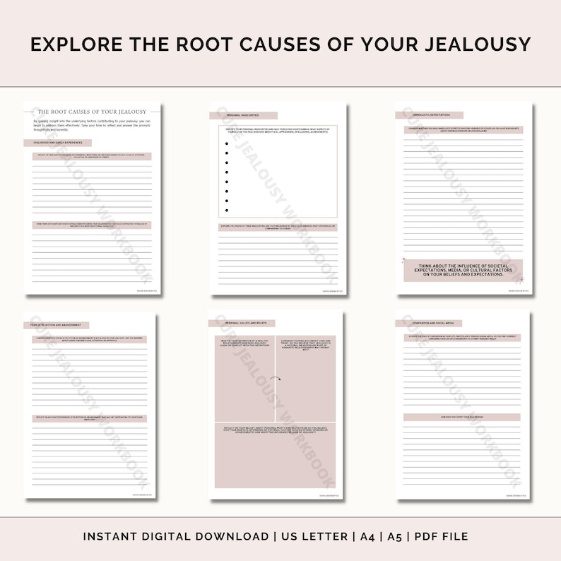 Cure Jealousy Workbook, Jealousy Processing Prompts, Competition ...