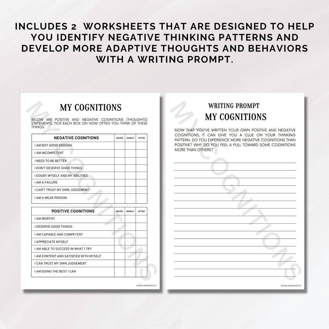 Cognitive Behavioural Therapy Worksheets, Thought Challenging ...