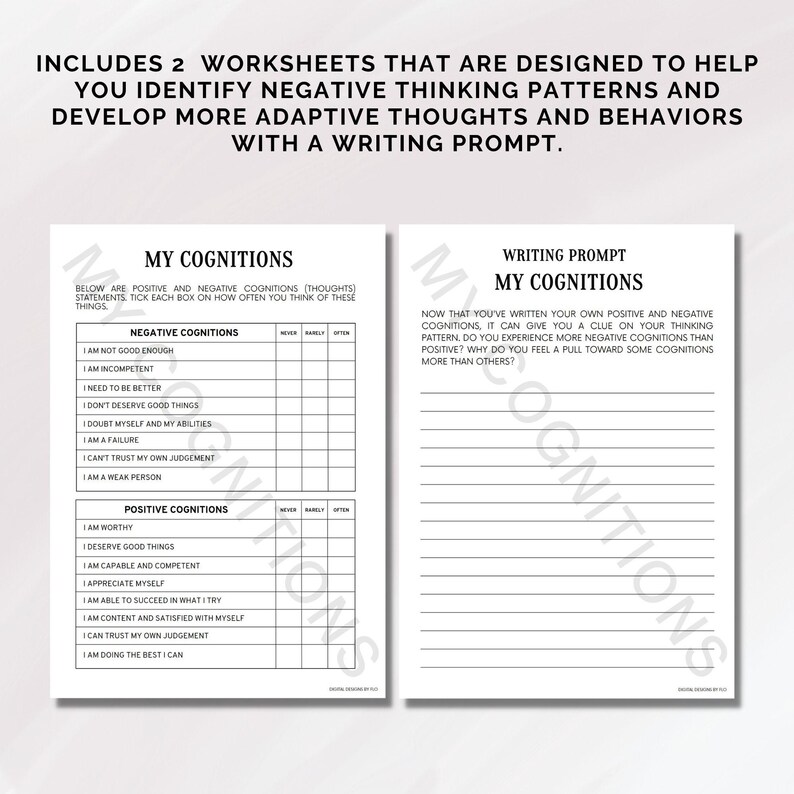 Cognitive Behavioural Therapy Worksheets, Thought Challenging ...