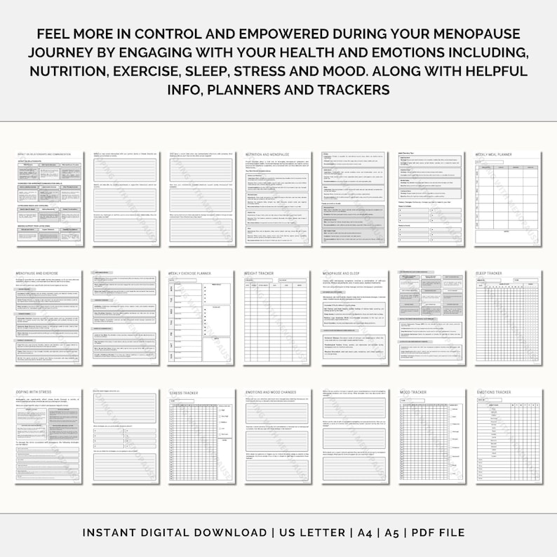 Menopause Journal Printable, Self Care Planner, Perimenopause ...