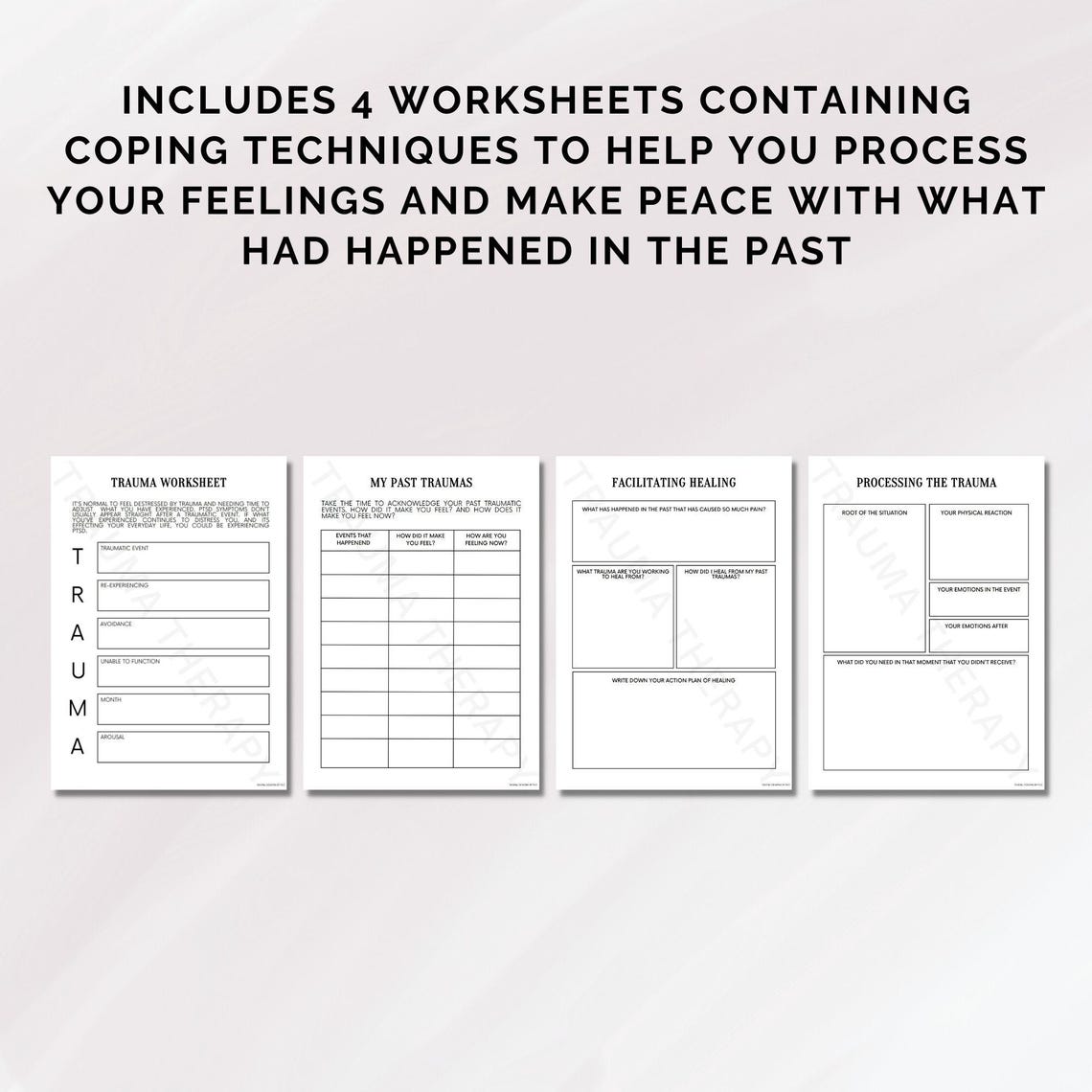 Trauma Therapy Worksheets, Trauma Workbook, Trauma Therapy, Trauma ...