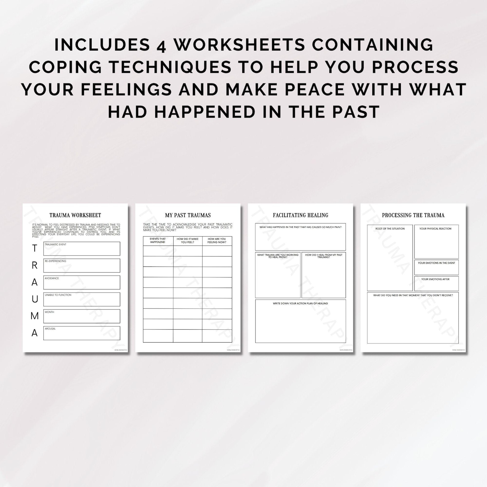 Trauma Therapy Worksheets, Trauma Workbook, Trauma Therapy, Trauma ...