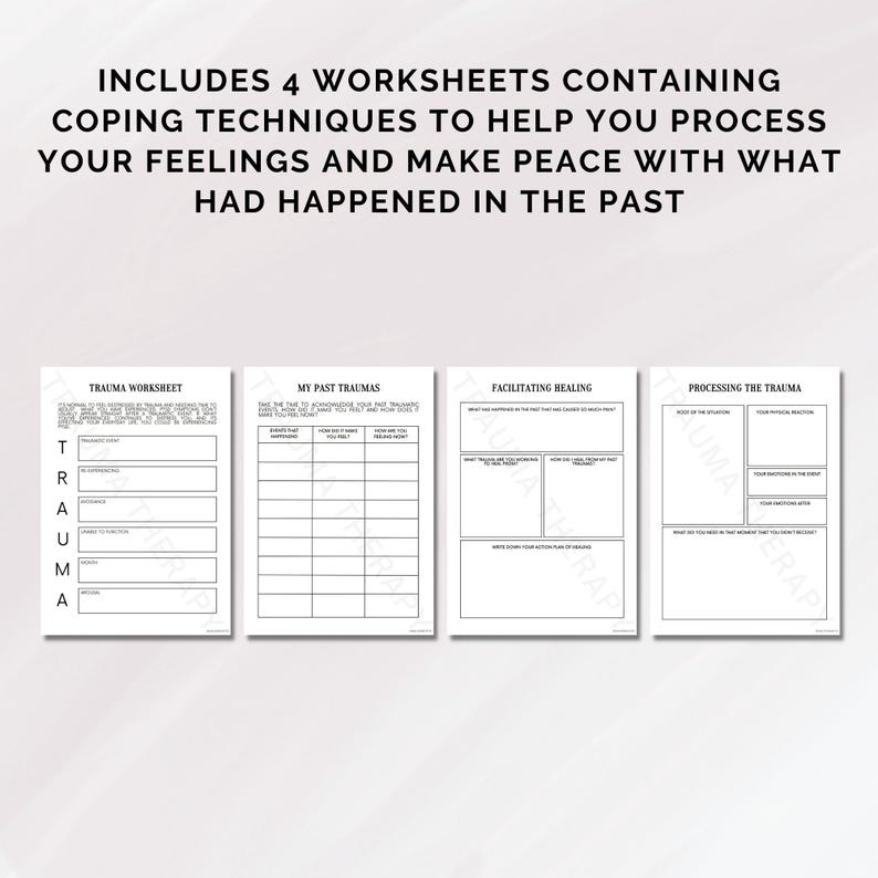Trauma Therapy Worksheets, Trauma Workbook, Trauma Therapy, Trauma ...