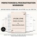 Perfectionism and Procrastination Workbook, Manage Your Perfectionism ...
