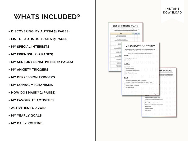 Workbook for Autism Autism Worksheets Autism Journal - Etsy