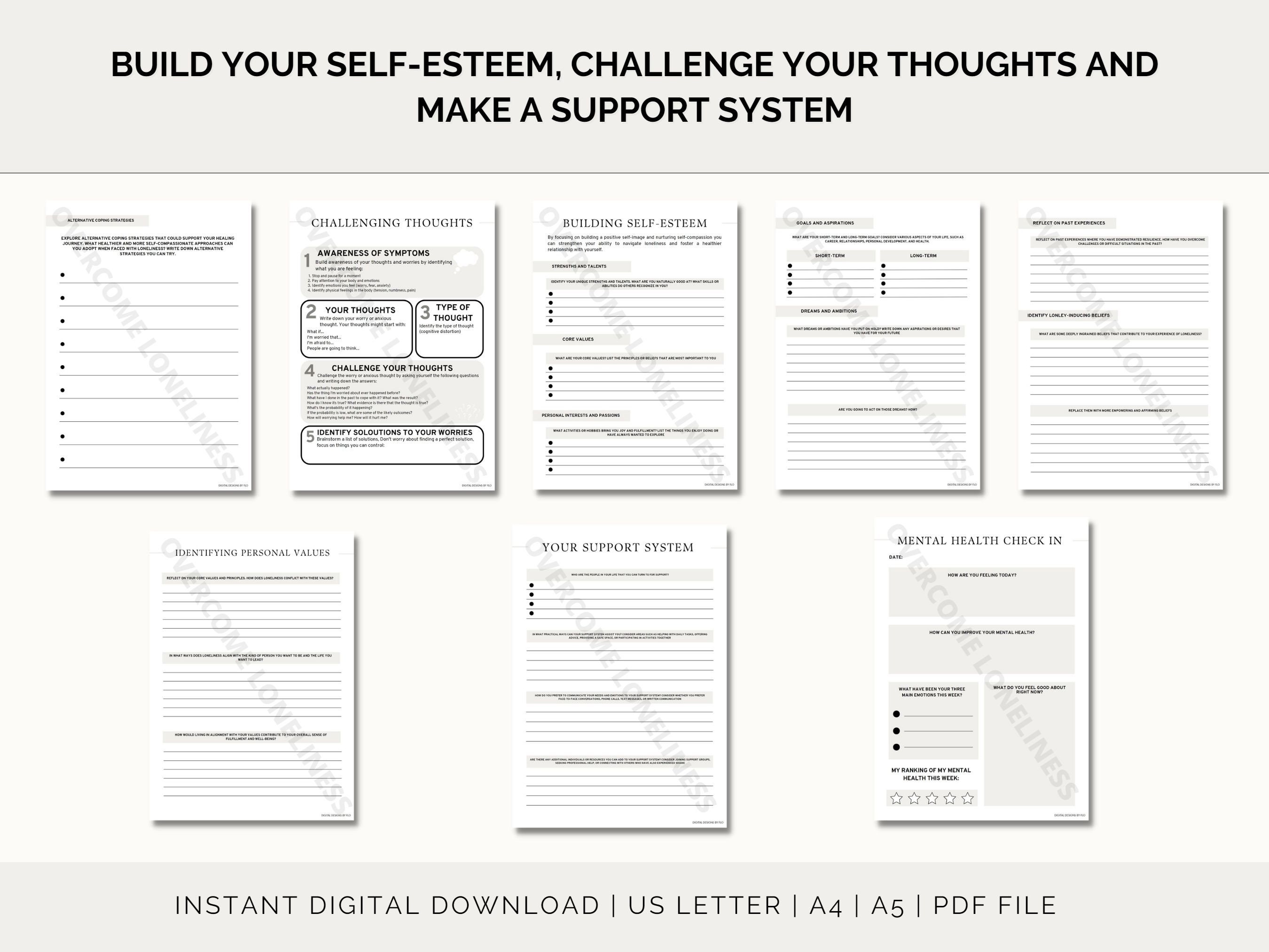 Overcome Loneliness Workbook Printable, Dealing With Loneliness, People ... Overcome Loneliness Workbook Printable, Dealing With Loneliness, People ...