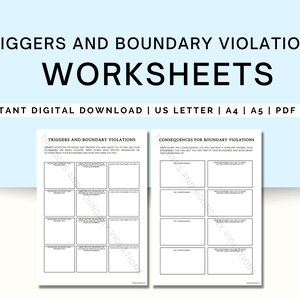 Triggers and Boundary Violations Worksheet, Setting Boundaries, Boundaries Printable, Boundaries ...