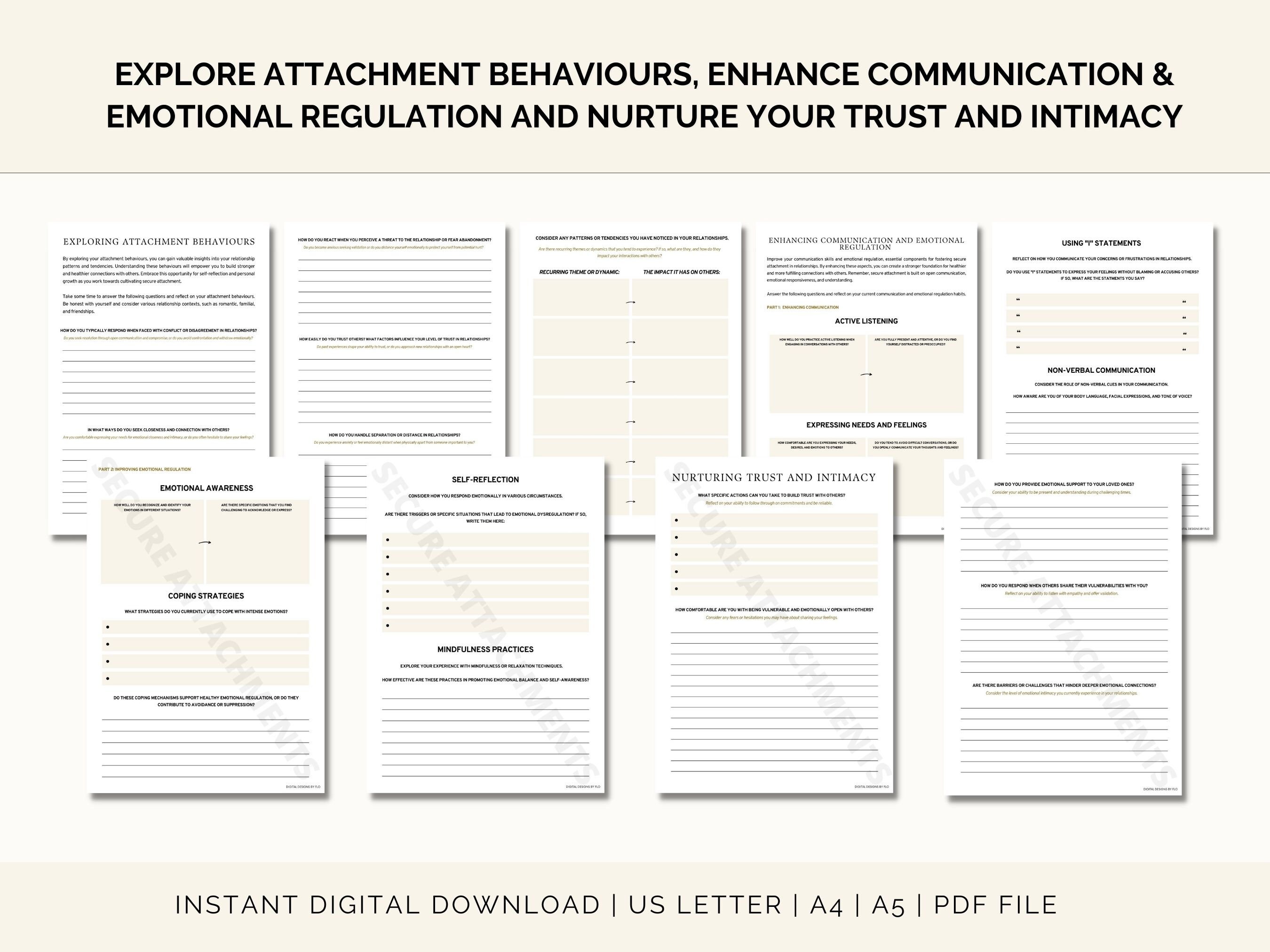 Attachment Theory Therapy Workbook, Soothe Your Attachment Wounds, Self ...