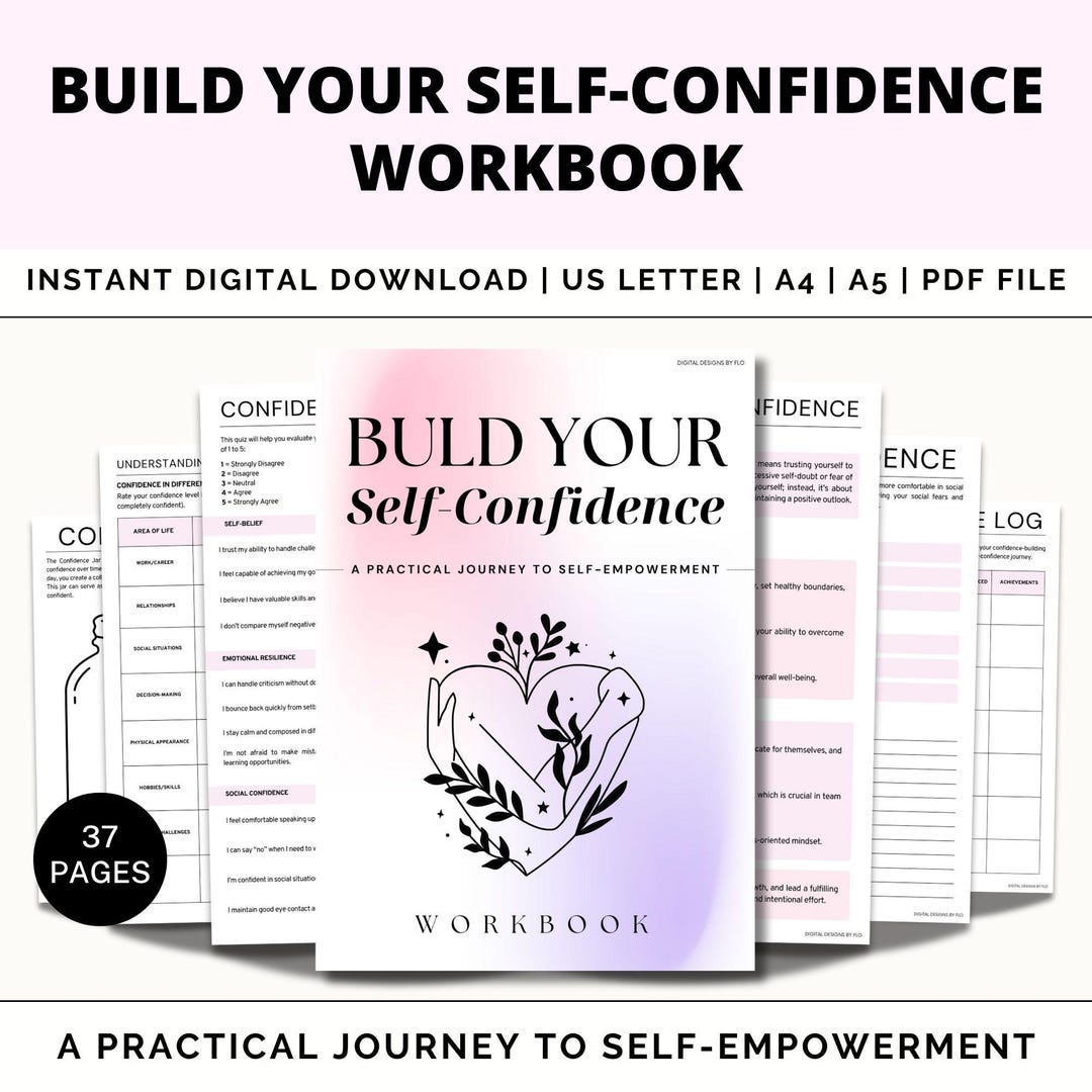 Self-confidence Planner, Self Esteem, Self-love, Confidence Workbook ...
