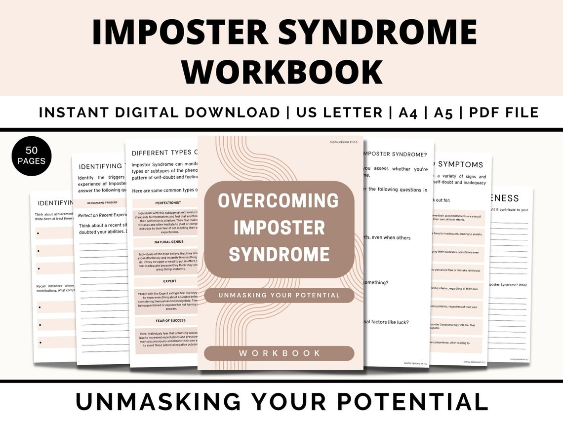 Imposter Syndrome Worksheets, Self Sabotage Workbook, Overcome ...