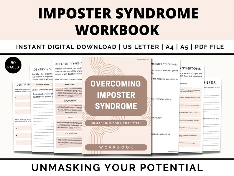 Imposter Syndrome Worksheets, Self Sabotage Workbook, Overcome ...