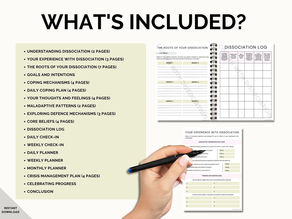 Printable Dissociation Journal, Dissociative Disorders, Trauma Therapy ...