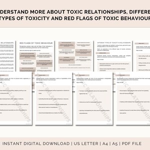 Toxic Relationship Workbook, Breakdown Worksheets, Relationship Therapy ...