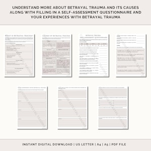 Betrayal Trauma Workbook Printable, Trauma Healing Journal, Therapy Worksheets, Relationship ...