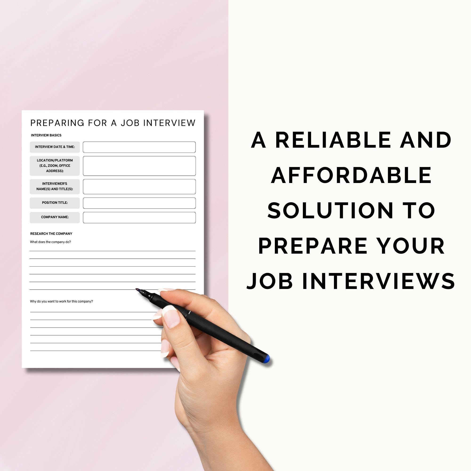 Job Interview Prep Worksheets, STAR Method Practice Sheet, Sample ...