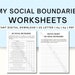 Printable Social Boundaries Worksheet, Setting Boundaries, Social ...
