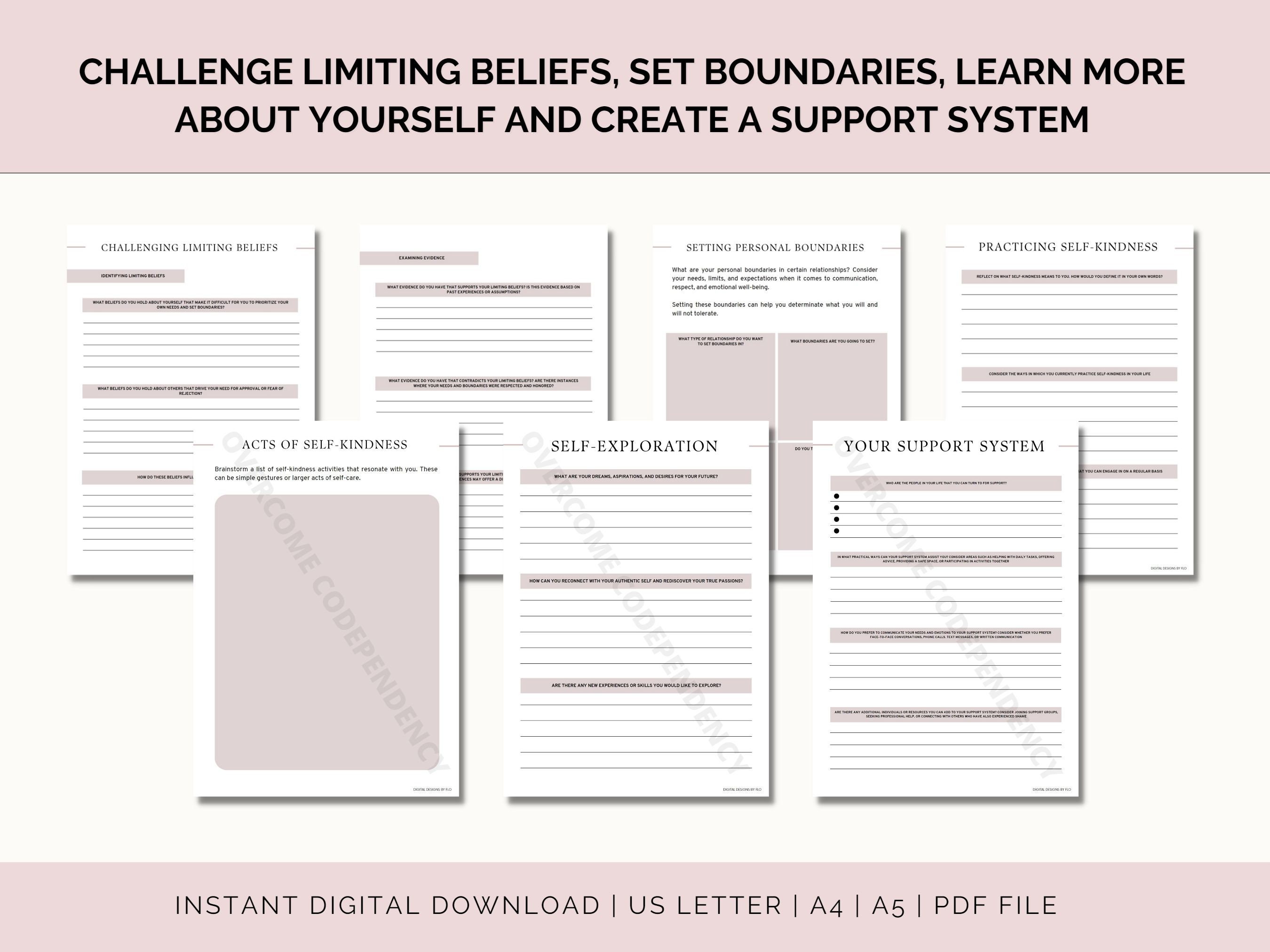 Overcome Codependency Workbook, Codependency Worksheet, Codependency ...